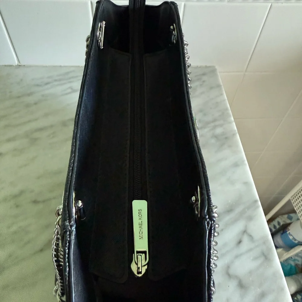 Michael Kors | Bags | Michael Kors Black Logo Tote Bag | Poshmark